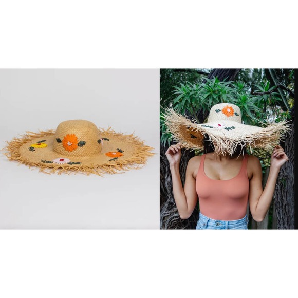 Hat Attack | Accessories | Hat Attack Floral Straw Charlotte Sun Hat In ...